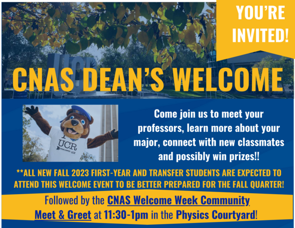 Dean's Welcome Banner Image | CNAS Undergraduate Academic Advising Center
